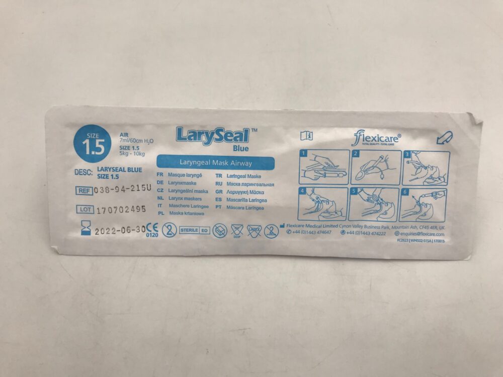 FLEXICARE 038-94-215U LarySeal Blue Laryngeal Mask Airway Size 1.5 5Kg ...