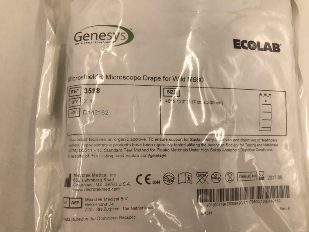 MICROTEK MEDICAL 3598 Genesys Ecolab Microshield Microscope Drape for ...
