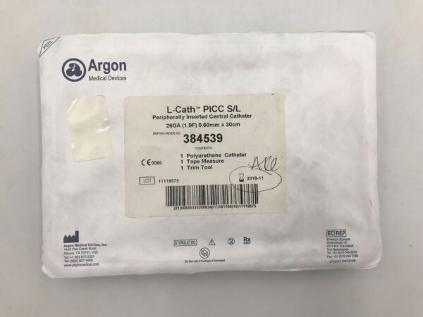 ARGON MEDICAL 384539 L-Cath PICC S/L Peripherally Inserted Central ...