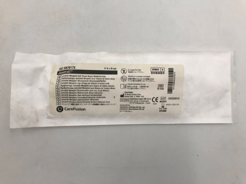 CareFusion SN7017X Jamshidi Menghini Soft Tissue Biopsy Needle/Syringe ...