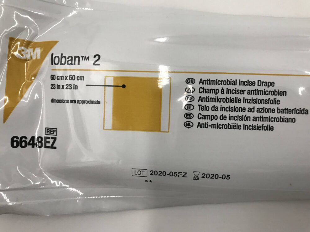 3M 6648EZ Ioban 2 Antimicrobial Incise Drape 60cm x 60cm (23in x 23in ...