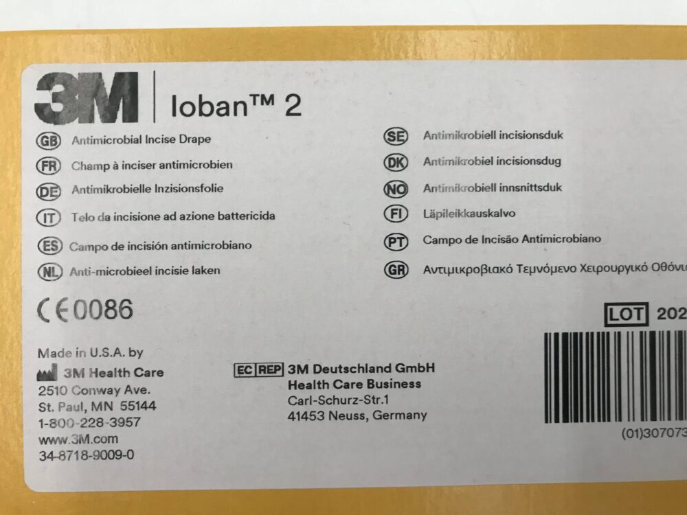3M 6648EZ Ioban 2 Antimicrobial Incise Drape 60cm x 60cm (23in x 23in ...