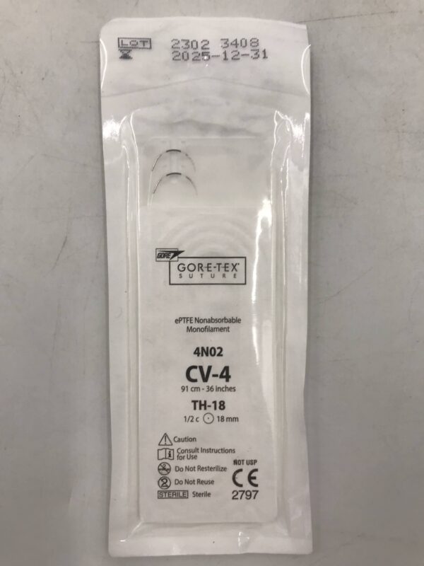 Gore 4N02 Gore-Tex Suture ePTFE Nonabsorbable Monofilament CV-4 36cm TH ...