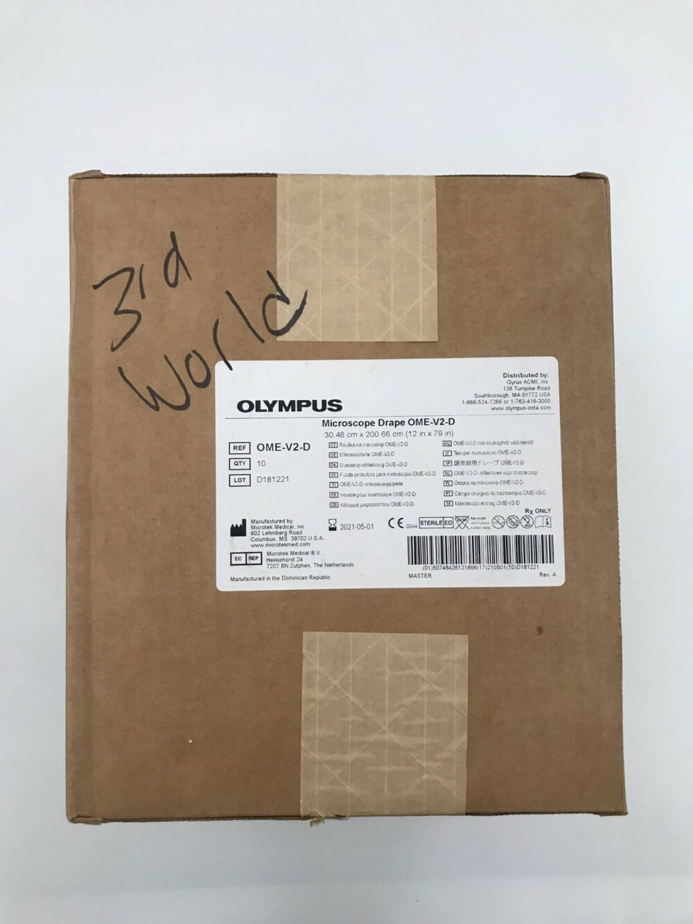 Olympus OME-V2-D Microscope Drape 30.48cm x 200.66cm (12in x 79in) (10/Box) (X) - GB TECH USA