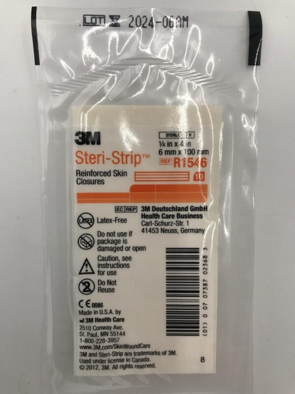 3M R1546 Steri -Strip Reinforced Skin Closures 1/4in x 4in (6mm x 100mm ...