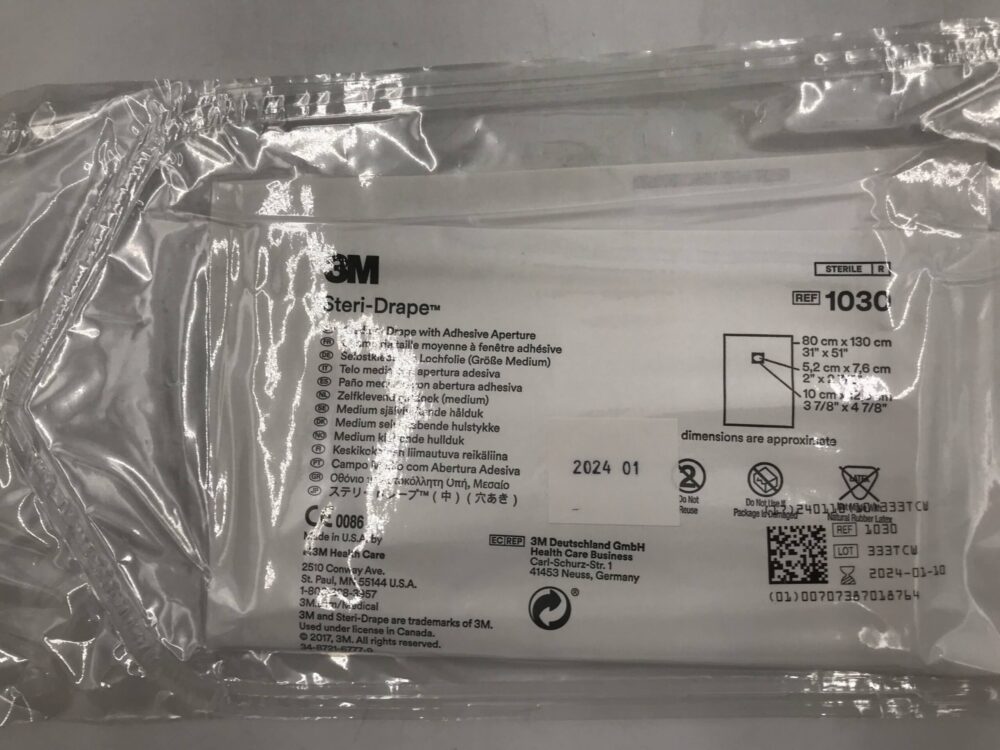3M 1030 Steri-Drape Small Drape with Adhesive Aperture 80cm x 130cm ...