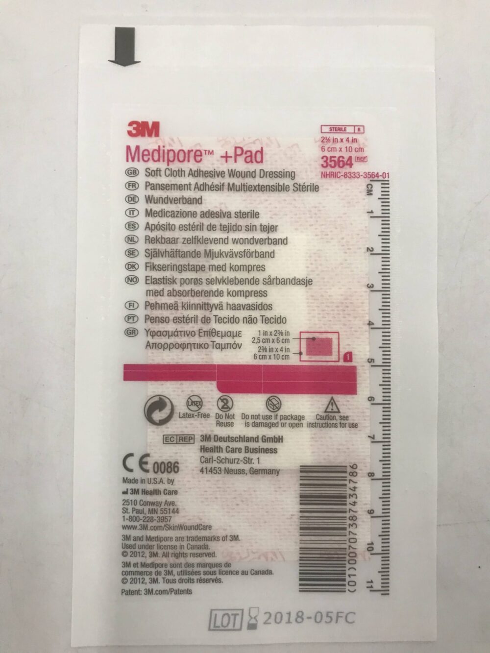 3M 3564 Medipore +Pad Soft Cloth Adhesive Wound Dressing 2 3/8in x 4in ...
