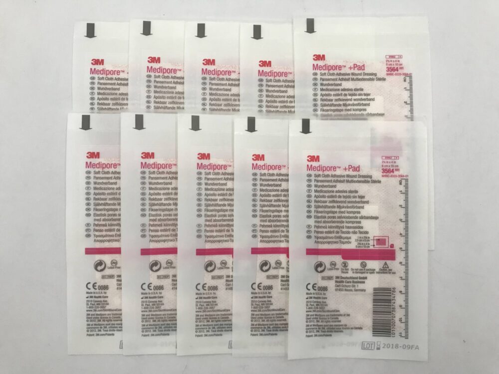 3M 3564 Medipore +Pad Soft Cloth Adhesive Wound Dressing 2 3/8in x 4in ...