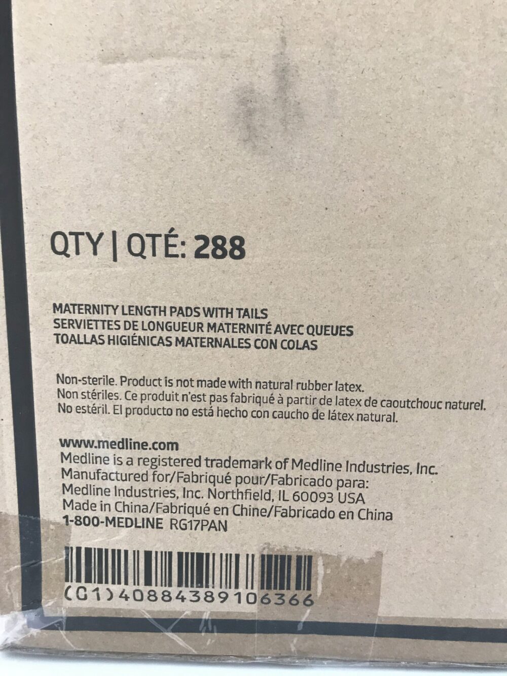 Medline NON241283 Maternity Length Pads with Tails (288/Box) - GB TECH USA