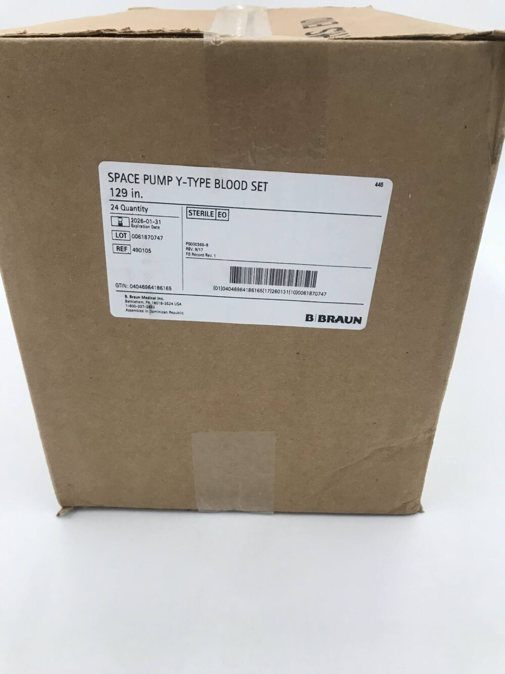 Braun 490105 Space Pump Y-Type Blood Set 129in (24/Case) - GB TECH USA