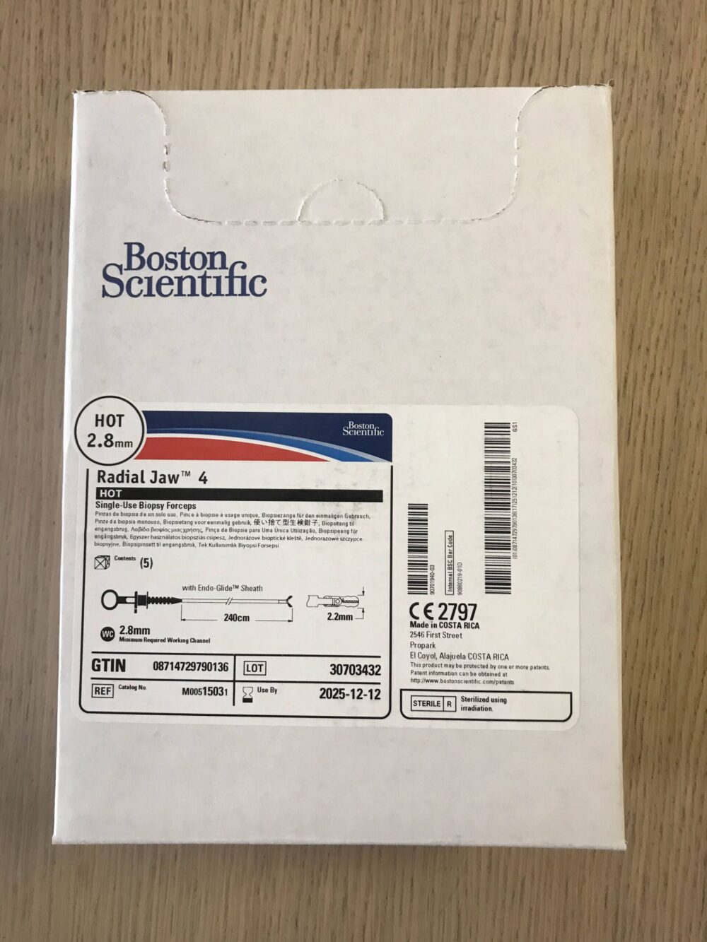 BOSTON SCIENTIFIC 1503 Radial Jaw 4 Hot Single-Use Biopsy Forceps 2.8mm ...