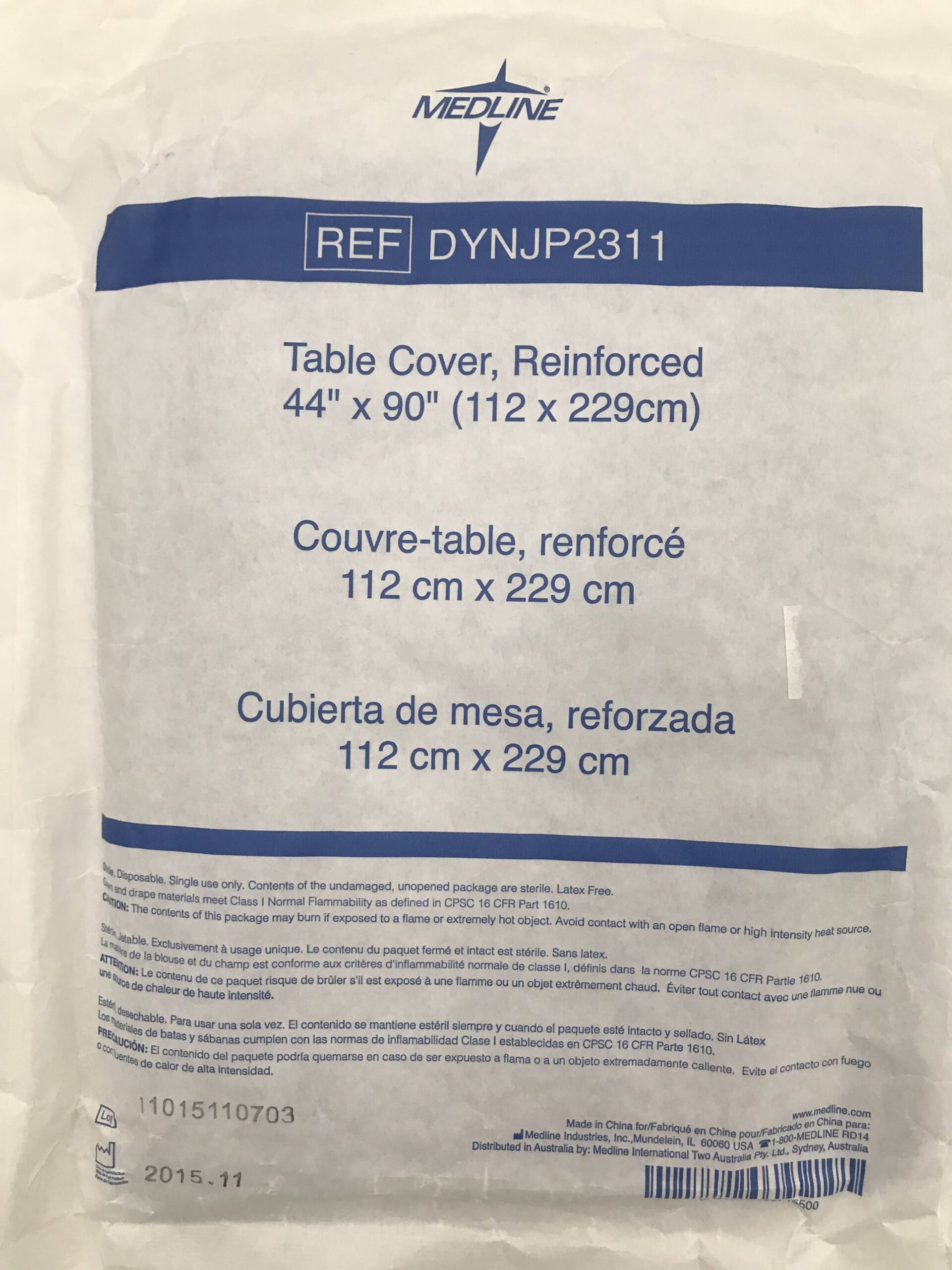 MEDLINE DYNJP2311 Table Cover Reinforced 44"x 90" - GB TECH USA