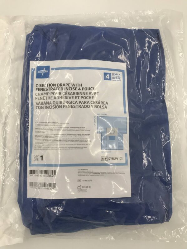 MEDLINE DYNJP6102 C-Section Drape w/ Fenestrated Incise & Pouch Level 4 ...