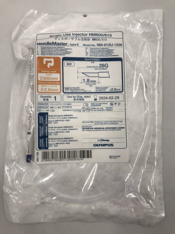 OLYMPUS NM-610U-1826 NeedleMaster Single Use Injector NM600/610, 26G x 1.8mm - GB TECH USA
