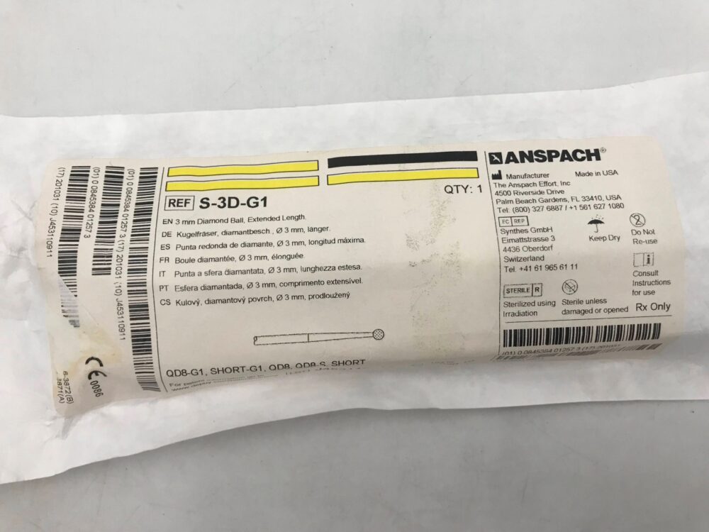 ANSPACH S-3D-G1 Diamond Ball Extended Length 3mm (X) – GB TECH USA