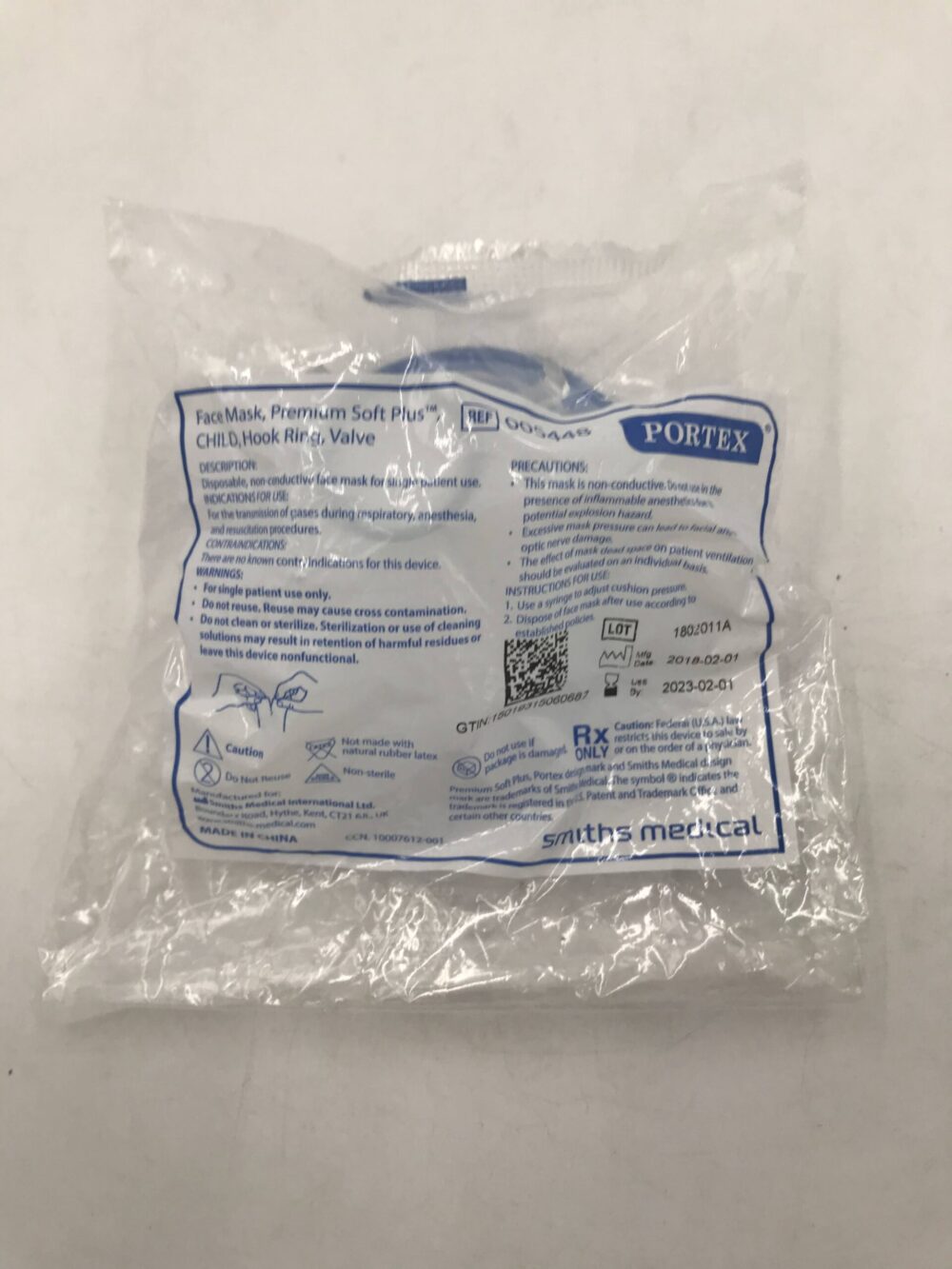 SMITHS MEDICAL 005448 Portex Face Mask Premium Soft Plus Child Hook ...