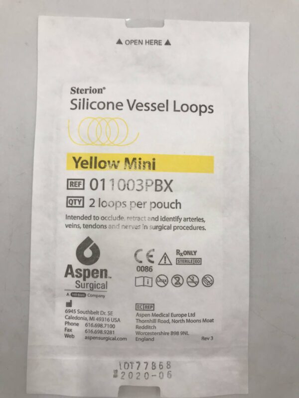 Aspen Surgical 011003PBX Sterion Silicone Vessel Loops Yellow Mini 2 ...