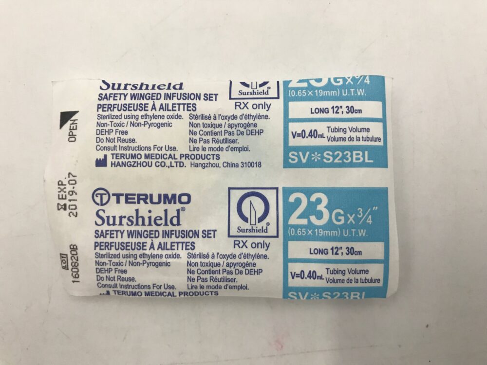Terumo SV*S23BL Surshield Safety Winged Infusion Set 23G x 3/4" (4/Pack ...