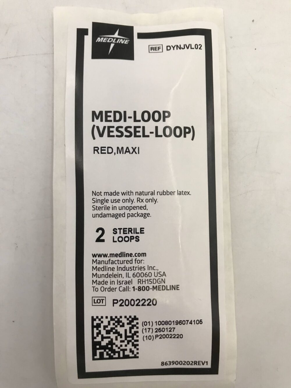Medline DYNJVL02 Medi-Loop (Vessel-Loop) RED Maxi (10/Box) - GB TECH USA