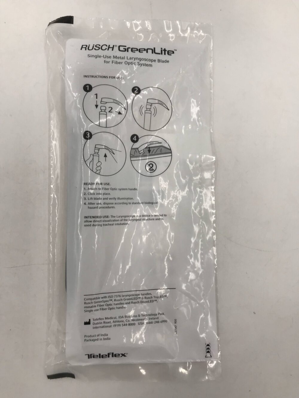 TELEFLEX 004550004 Rusch GreenLite Metal Laryngoscope Blade MILL4 (X ...