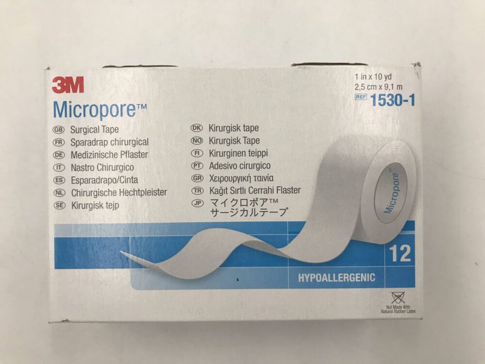 3M 1530-1 Micropore Surgical Tape 1in x 10yd (12/Box) (X) - GB TECH USA