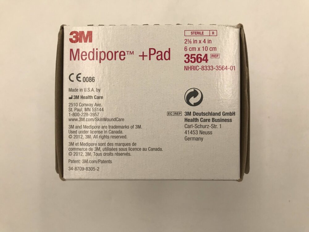 3M 3564 Medipore +Pad Soft Cloth Adhesive Wound Dressing 2 3/8in x 4in ...