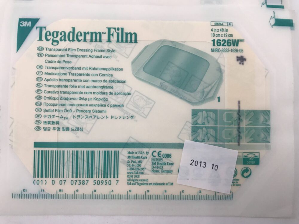 3M 1626W Tegaderm Film Transparent Film Dressing Frame Style 4in x 4 3 ...