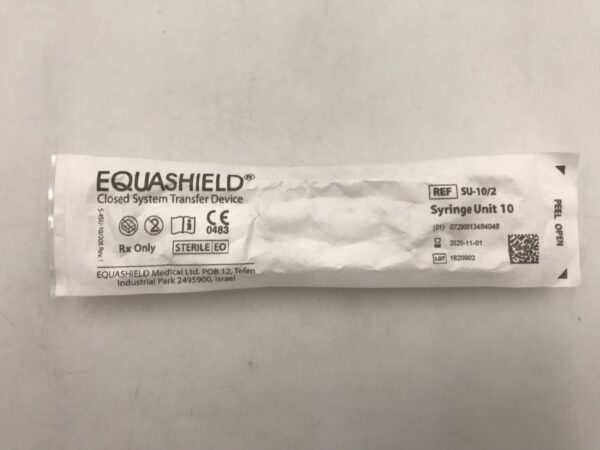 EQUASHIELD SU-10/2 Closed System Transfer Device Syringe Unit 10(X ...
