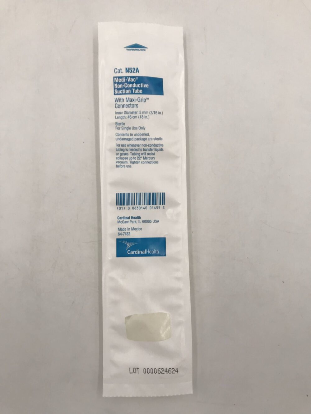 CARDINAL HEALTH N52A Medi-Vac Non-Conductive Suction Tube 5mm x 46cm ...