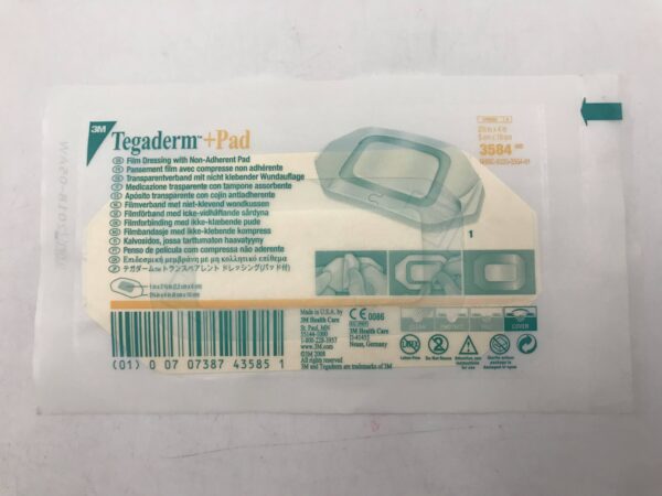3M 3584 Tegaderm +Pad Film dressing with Non-Adherent Pad 2-3/8in x 4in ...