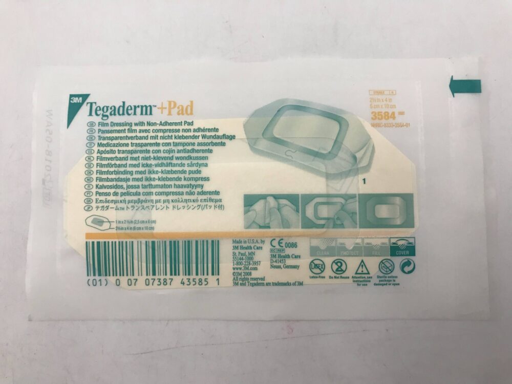 3M 3584 Tegaderm +Pad Film dressing with Non-Adherent Pad 2-3/8in x 4in ...