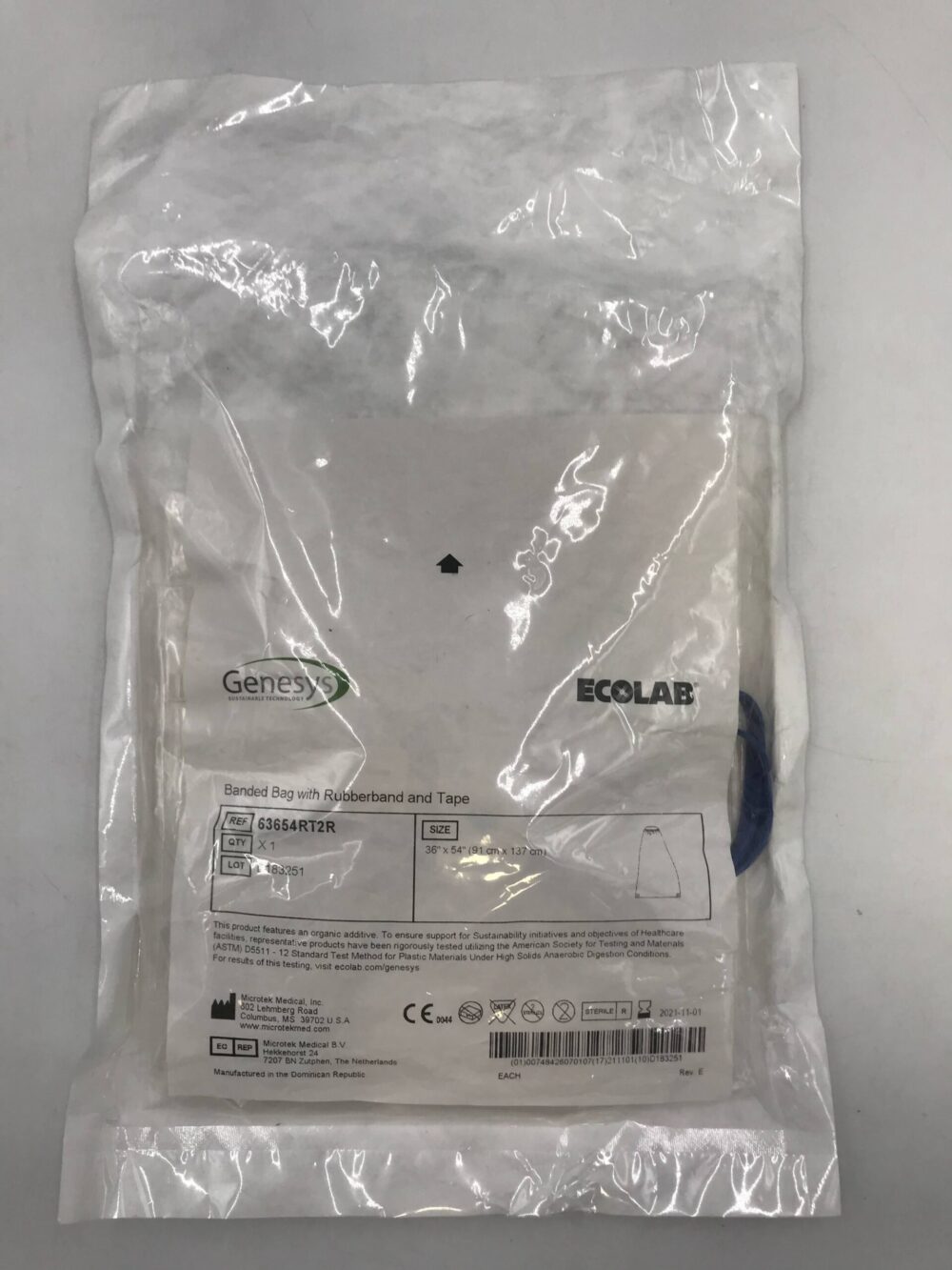 MICREOTEK 63654RT2R Genesys Ecolab Banded Bag w/ Rubberband and Tape ...