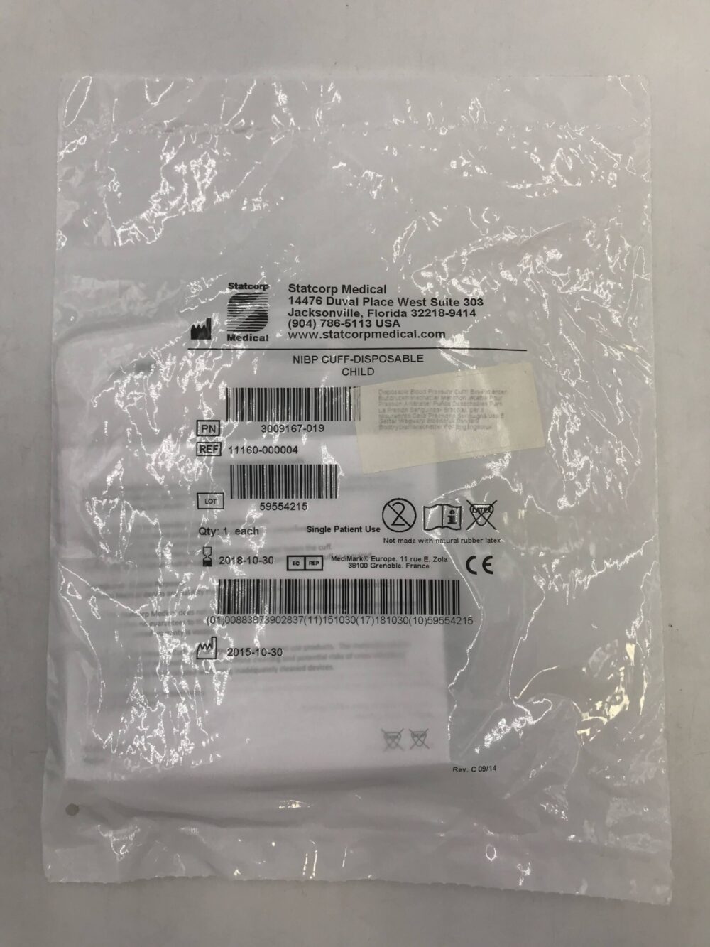 STATCORP 11160-000004 SoftCheck NIBP Cuff-Disposable Child 13-20cm(X ...