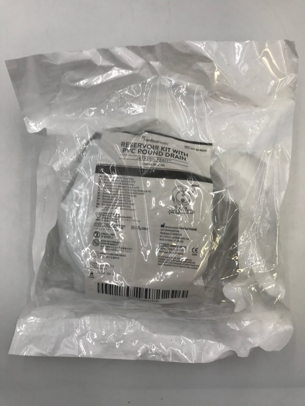 CARDINAL HEALTH SU130-403D Jackson-Pratt Reservoir Kit w/ PVC Round ...