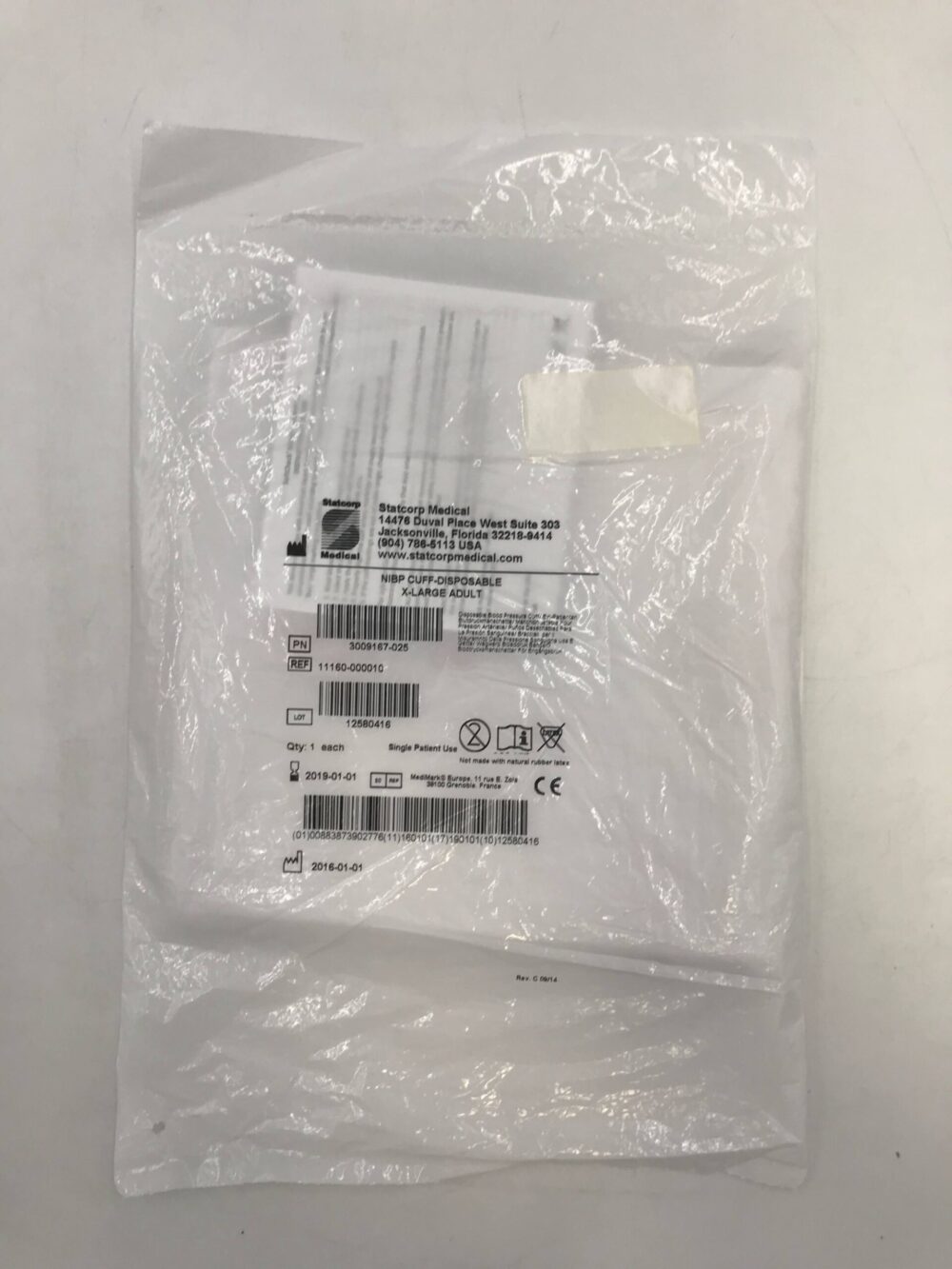 STATCORP 11160-000010 SoftCheck NIBP Cuff-Disposable X-Lg Adult 35-44cm ...