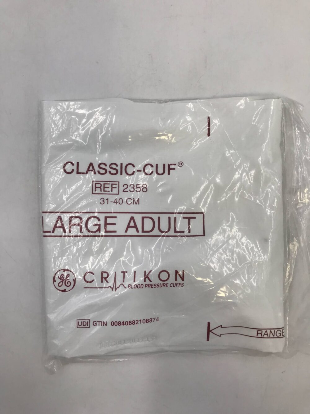 GE Medical 2358 Critikon Classic-Cuf Large Adult Blood Pressure Cuffs ...