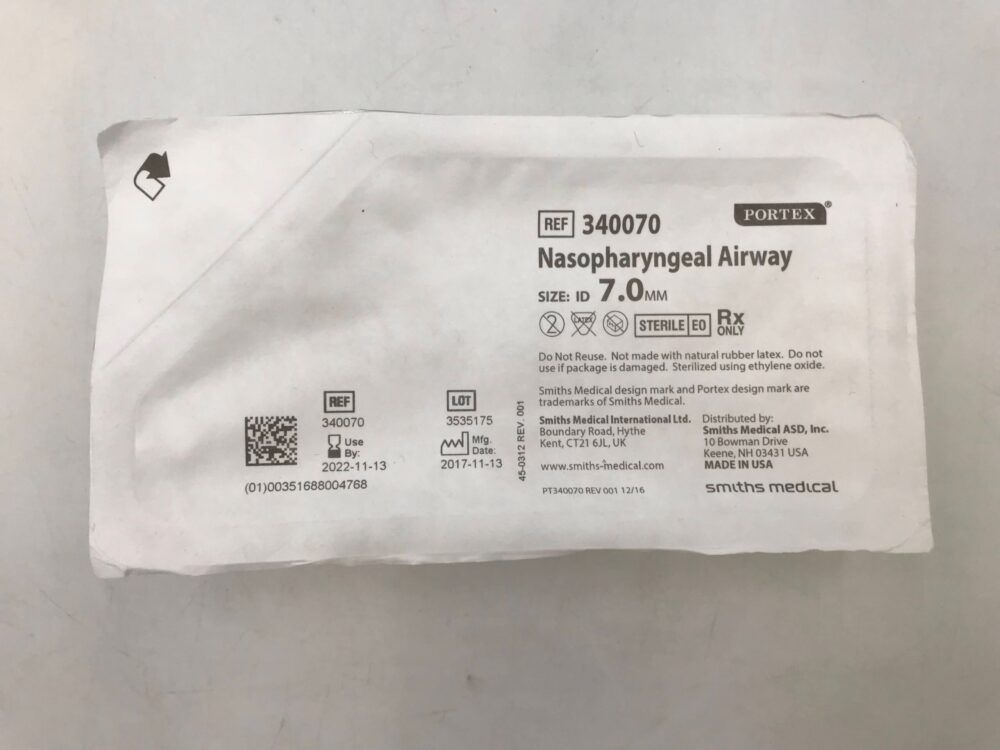 SMITHS MEDICAL 340070 Portex Nasopharyngeal Airway 7mm (X) - GB TECH USA