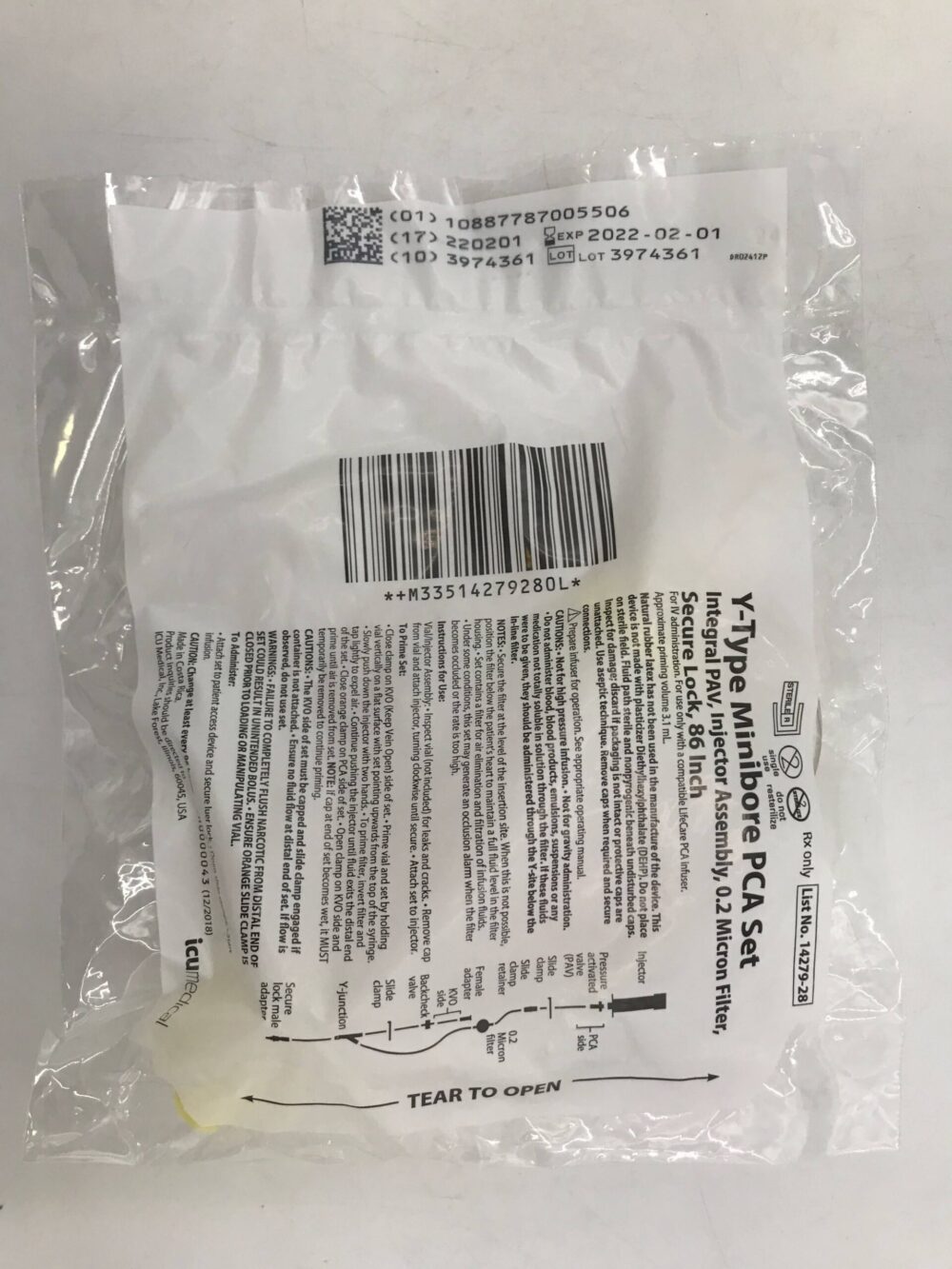 ICU MEDICAL 14279-28 Y-Type Minibore PCA Set 86in(20/Bag)(X) - GB TECH USA