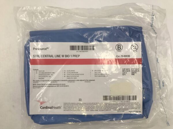 Cardinal Health 20-9993B STRL Central Line with Bio 1 Prep (10/Pack) (X ...