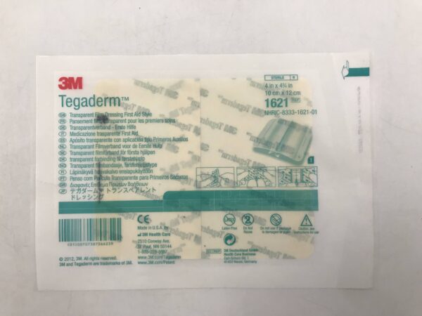3M 1621 Tegaderm Transparent Film Dressing First Aid Style 4in x 4-3 ...