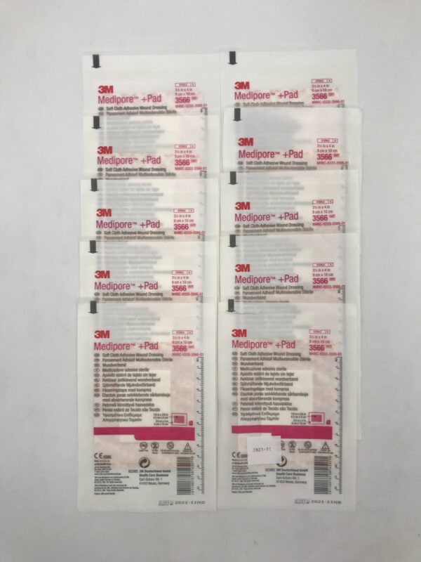 3M 3566 Medipore +Pad Soft Cloth Adhesive Wound Dressing 3-1/2in x 4in ...