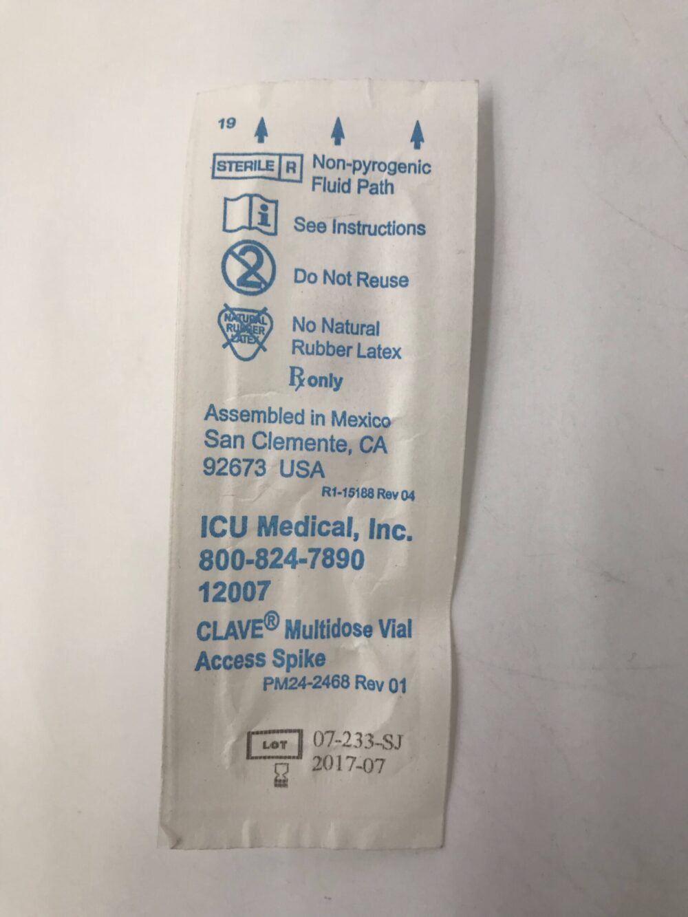 ICU MEDICAL 12007 Clave Multidose Vial Access Spike (X) - GB TECH USA