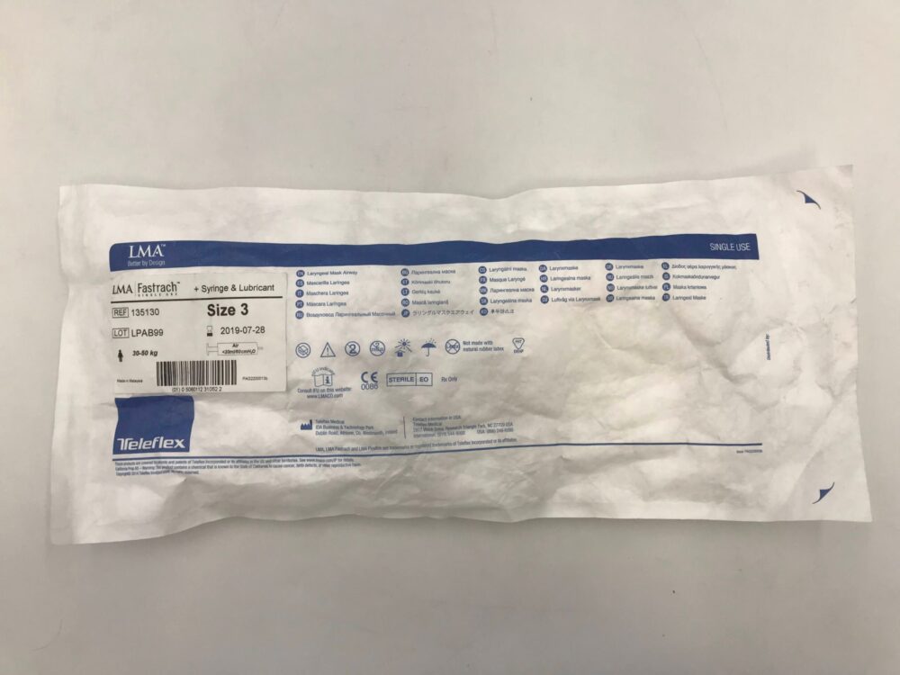 TELEFLEX 135130 LMA Fastrach +Syringe & Lubricant Size 3, 30-50kg (X ...