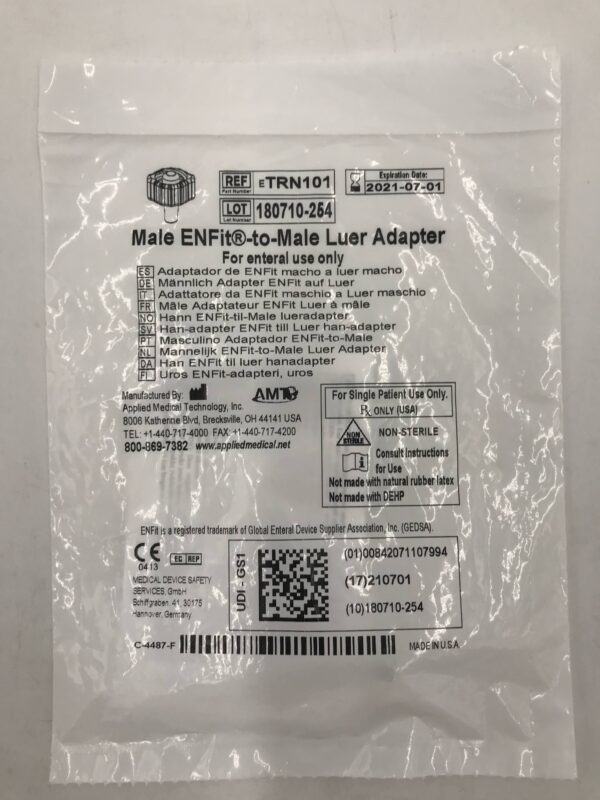 Applied Medical TRN101 Male ENFit-to-Male Luer Adapter For Enteral Use ...