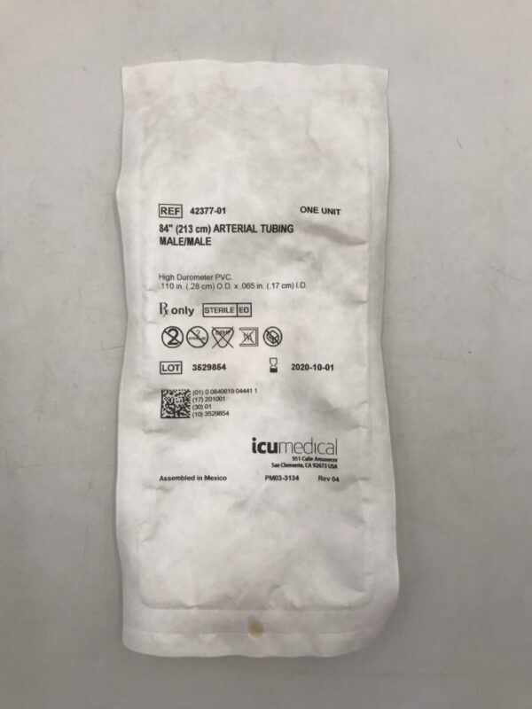 ICU MEDICAL 42377-01 Arterial Tubing Male/Male High Durometer PVC 84in ...