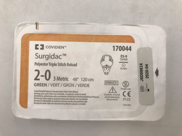 Covidien 170044 Surgidac Polyester Triple Stitch Reload 2-0 3 Metric 48 ...