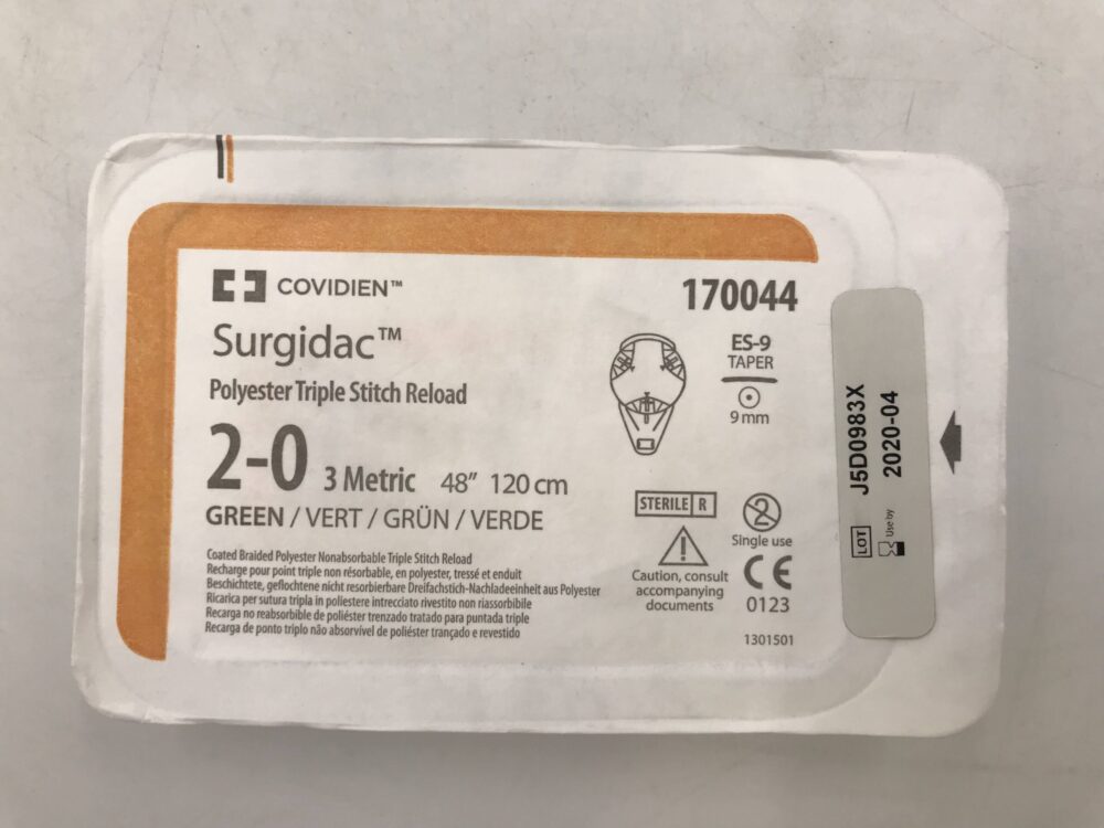 Covidien 170044 Surgidac Polyester Triple Stitch Reload 2-0 3 Metric 48 ...
