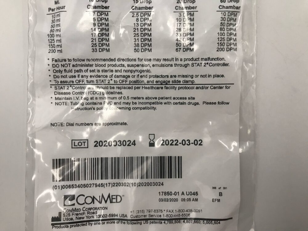 ConMed S2-12 Extension Set Gravity Flow Controller 12" Length (X) - GB ...