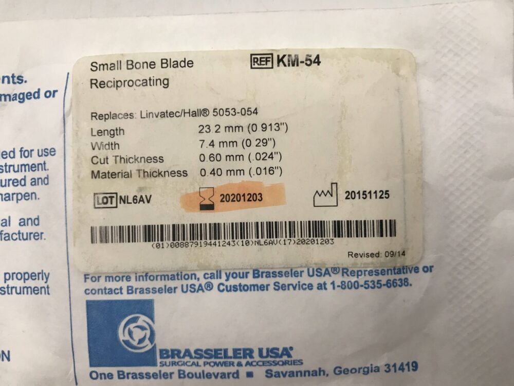 Brasseler Usa KM-54 Small Bone Blade Reciprocating Length 23.2mm Width ...
