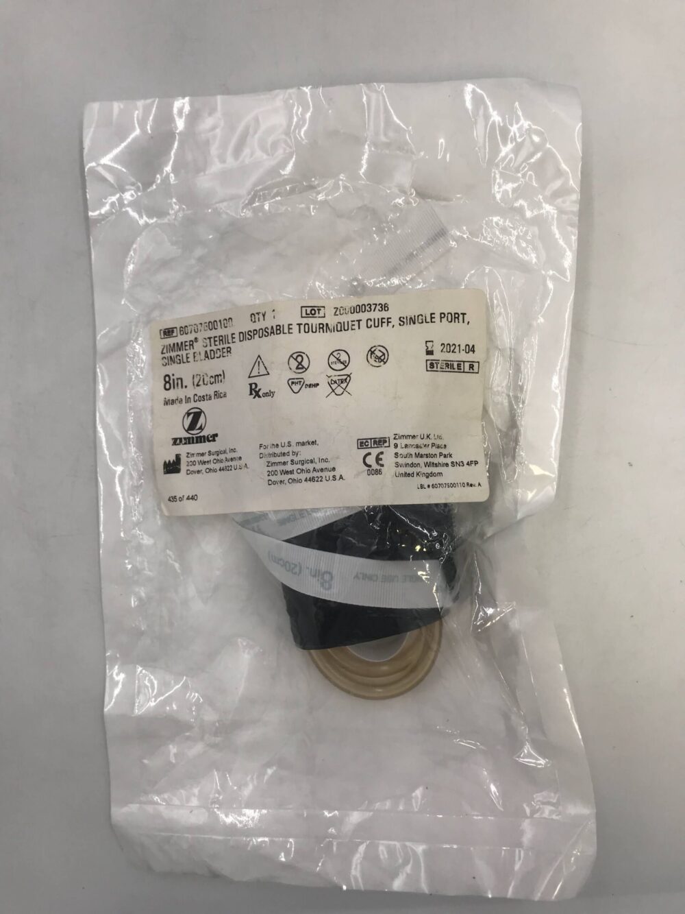 Zimmer 60707500100 Sterile Disposable Tourniquet Cuff Single Port ...